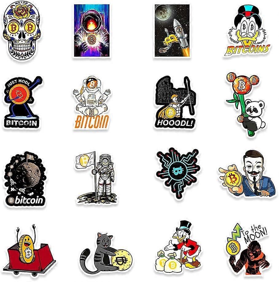 50Pcs Bitcoin Stickers Dogecoin Vinyl Waterproof Decals for Laptop ...