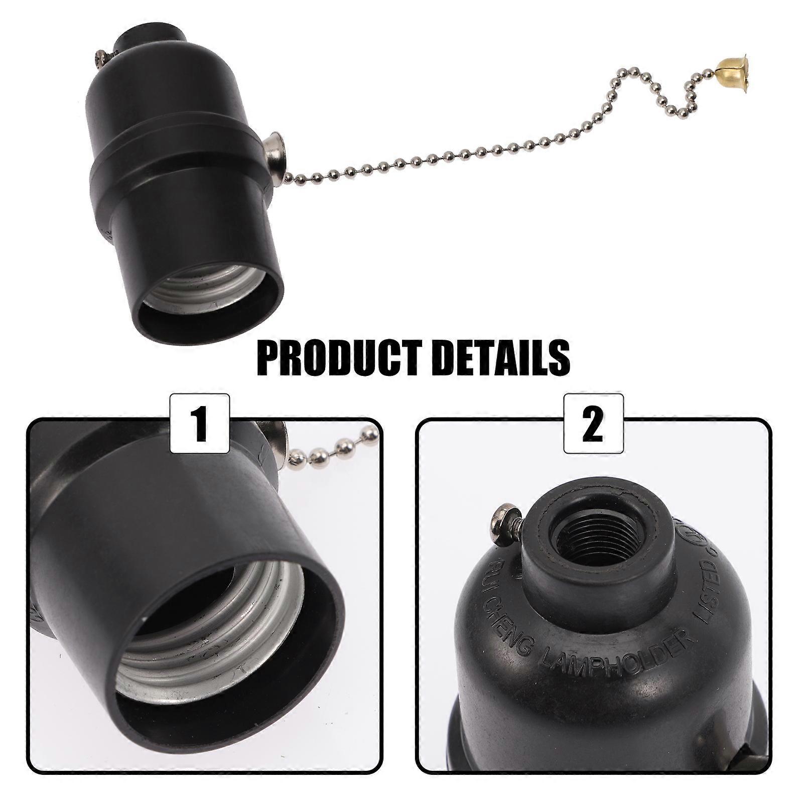 Pull Chain Light Fixture E27 Light Socket Pull Chain Lampholder Lamp ...