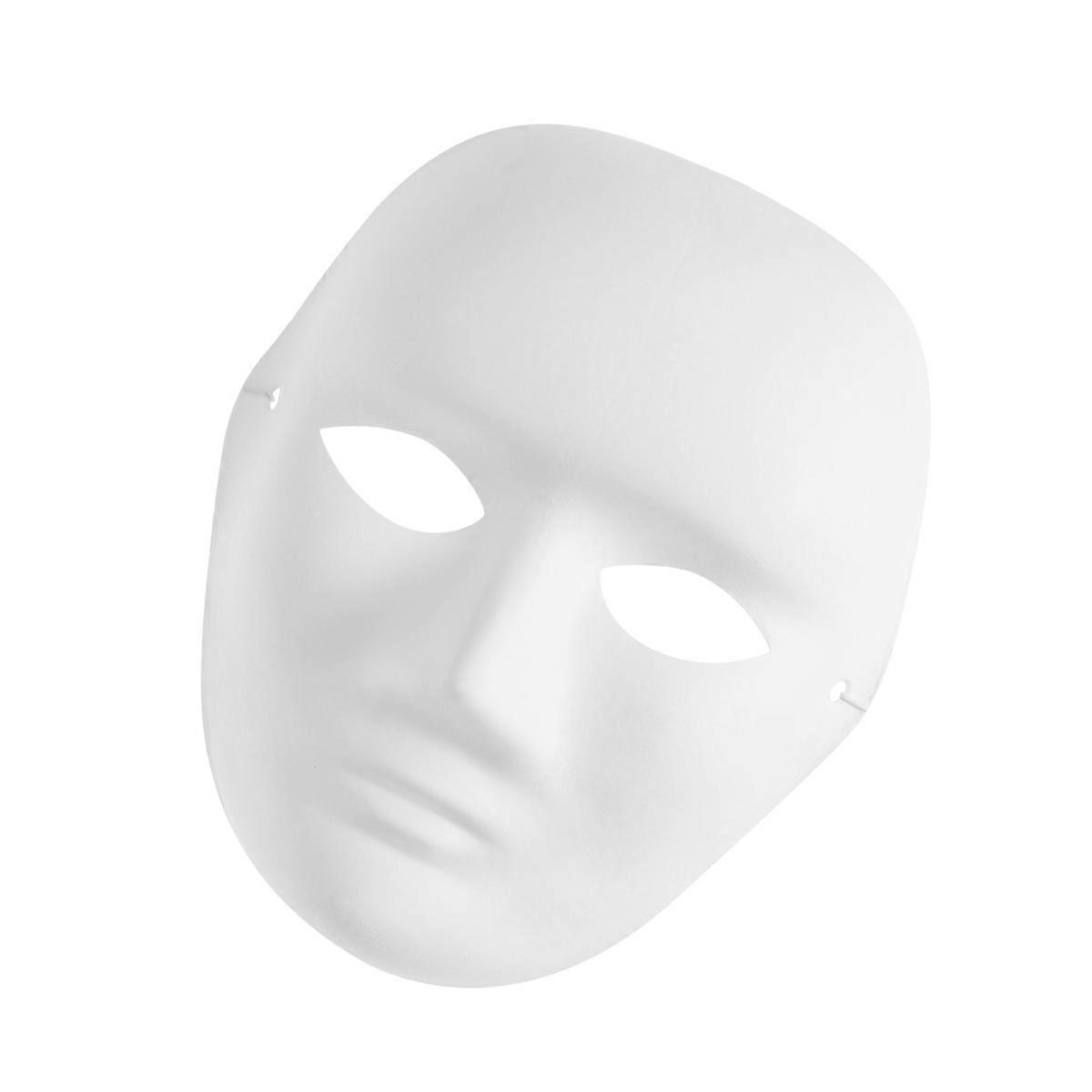 Men's Portrait Mask Painting Mask Full Face Costume Pulp Blank White ...