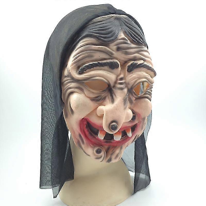 Witch MASK Black Latex Mask Fancy Dress Party Prop ugly witch Head ...