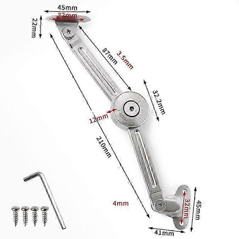 2Pcs Soft Close Lid Support Hinges with Screws & Hex Key, Folding Lid ...