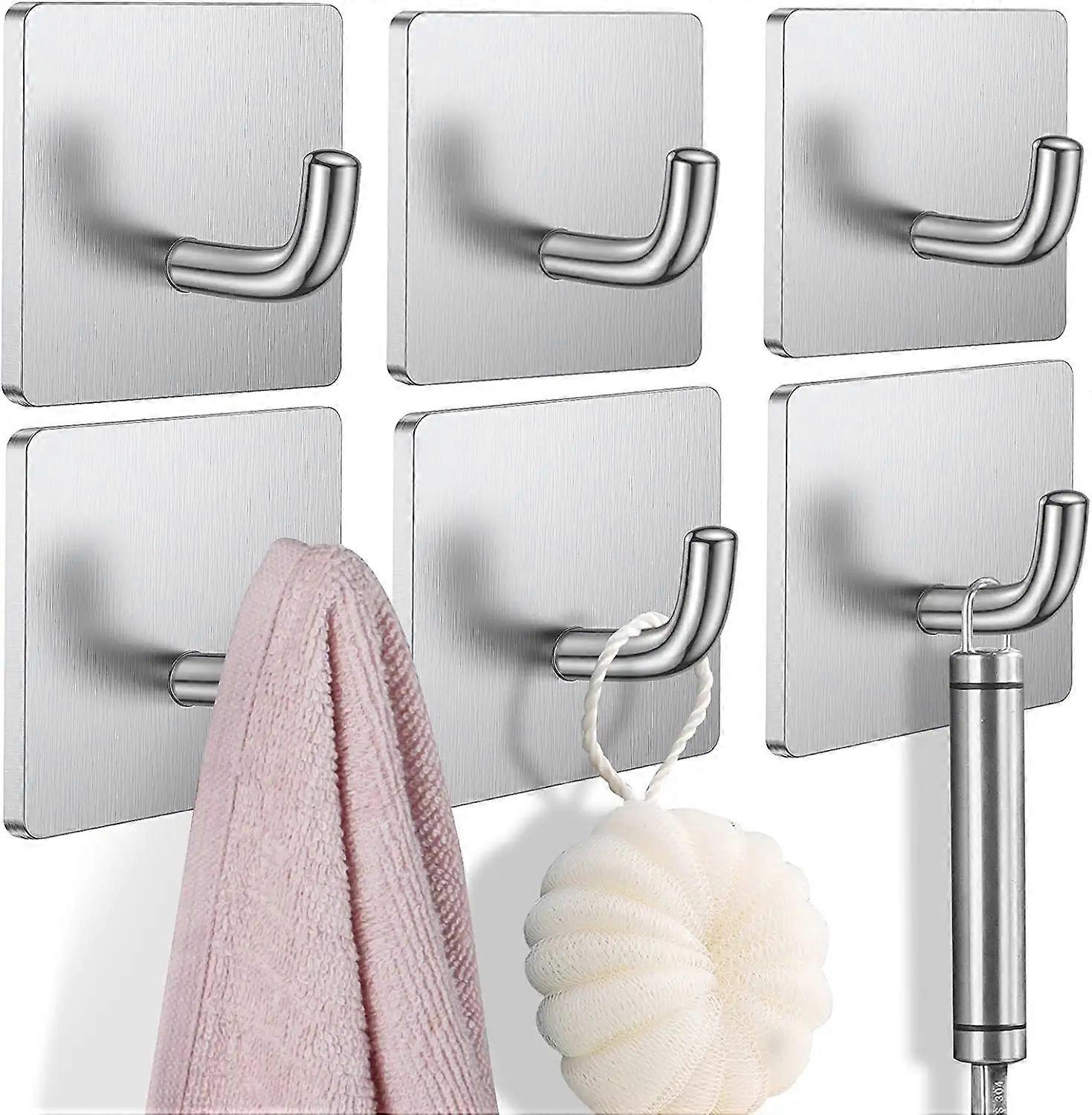 Heavy Duty Adhesive Hooks, Stick on Wall Hangers, Strong Stainless ...