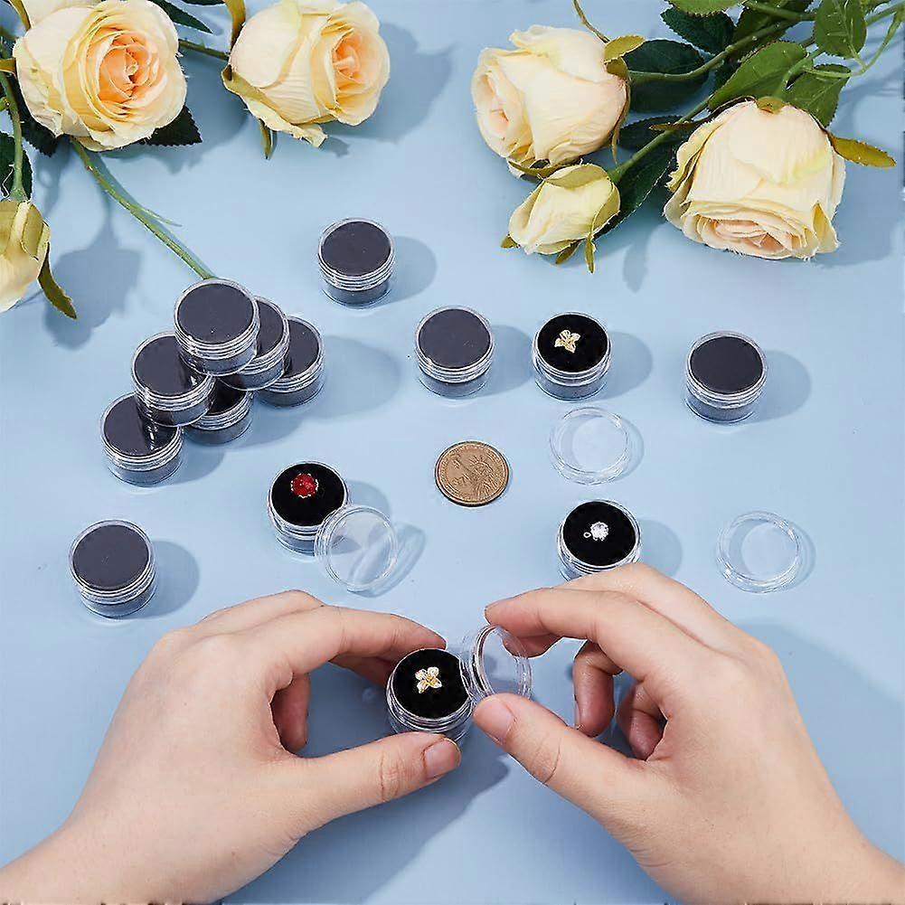 15Pcs Clear Gemstone Box 1.16x0.85inch Mini Round Stone Box Small Loose ...