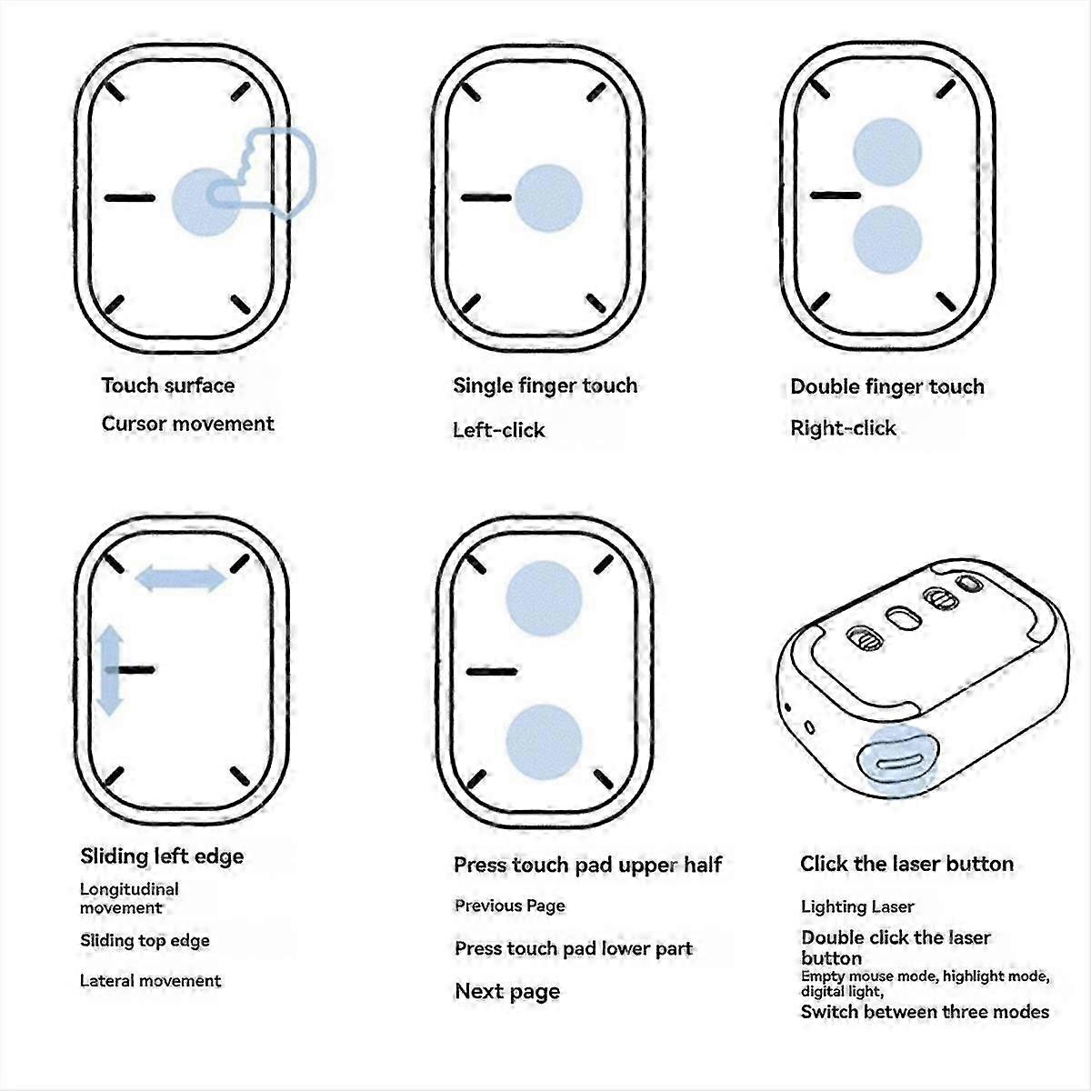 2 Wireless Touchpad AI Recording Presenter Enabled Mice Smart Phone ...