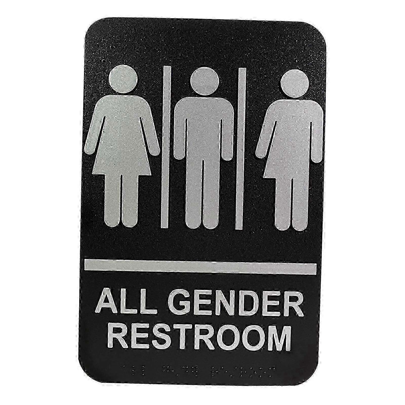 All Gender Restroom Sign Wall Hanging Plaque Gender Neutral Toilet Sign ...