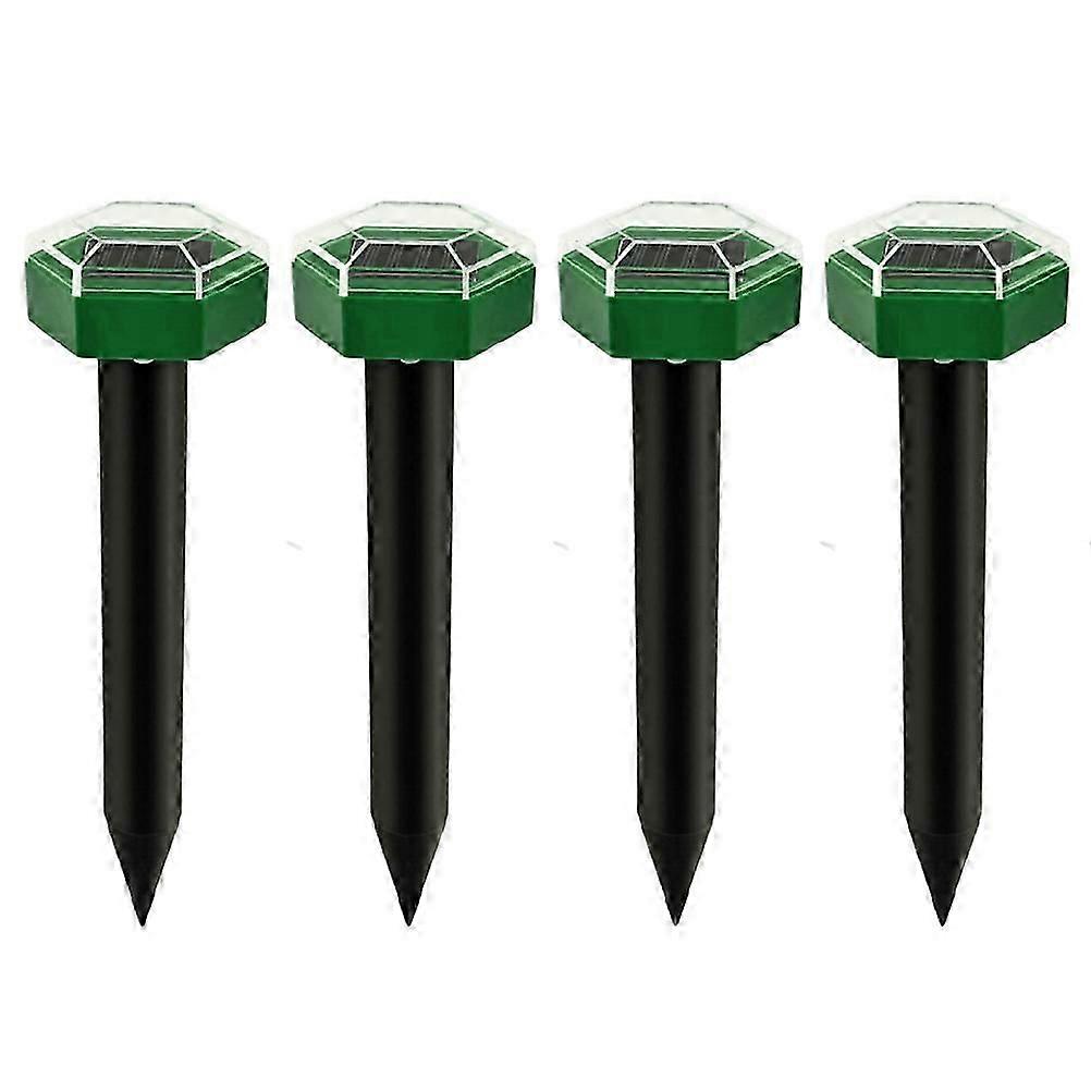 4Pcs Solar Mole Repellent Ultrasonic Outdoor Waterproof Sonic Deterrent ...