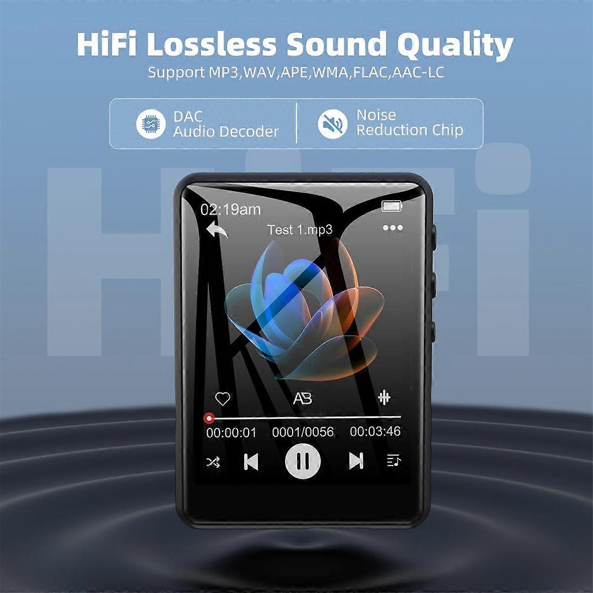 64GB MP3 Player Bluetooth 5.3 2.4 Inch Full Touch Screen Portable ...