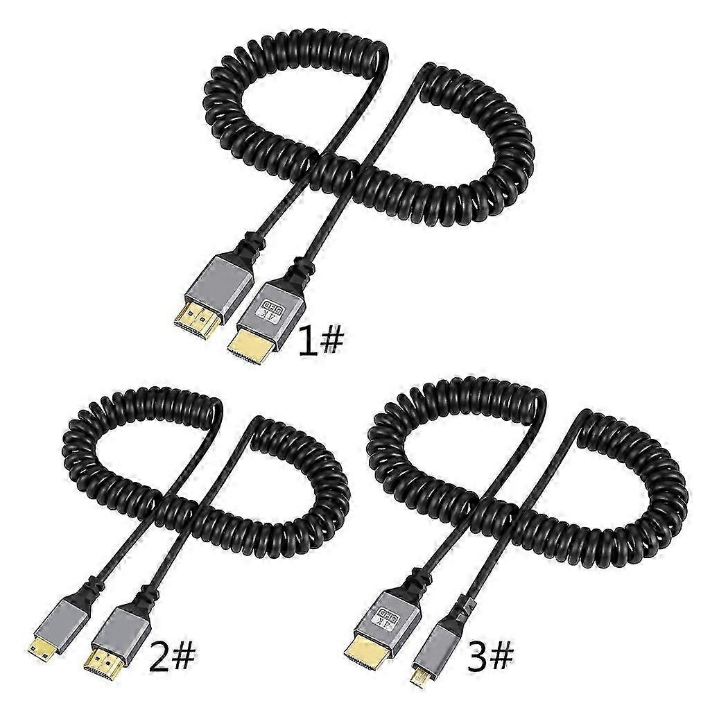 4K HDMI Coiled Cable Extension, Flexible Spiral Cable, Male to Male ...