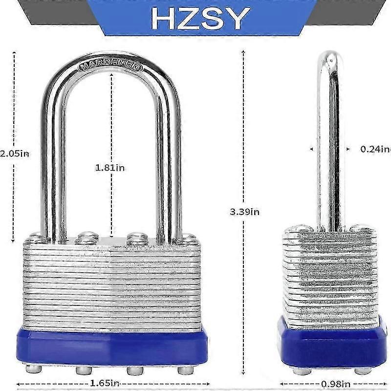 12 Pack Keyed Alike Padlocks 40mm Laminated Steel Long Shackle | Fruugo UK
