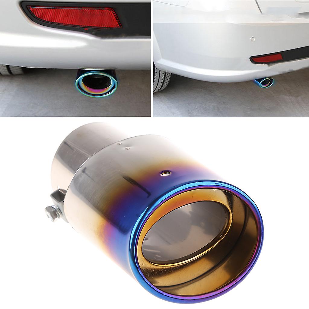 Car Back Exhaust Pipe Tail Throat Universal Stainless Steel Exhaust ...
