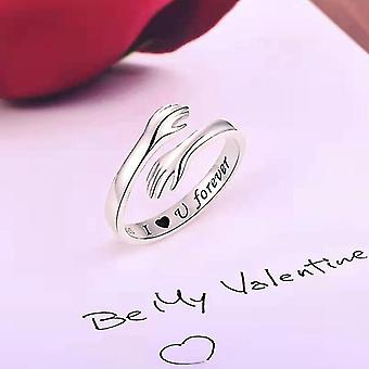Hug Rings For Couples Hand Hug Rings Hugging Hands Open Promise Ring ...