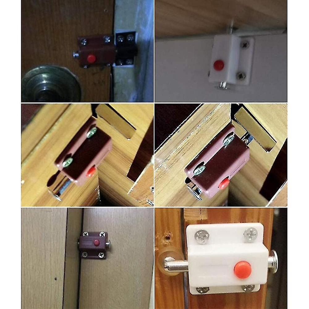 4 Pieces Spring Loaded Window Cabinet Knob Automatic Door Latch Lock ...