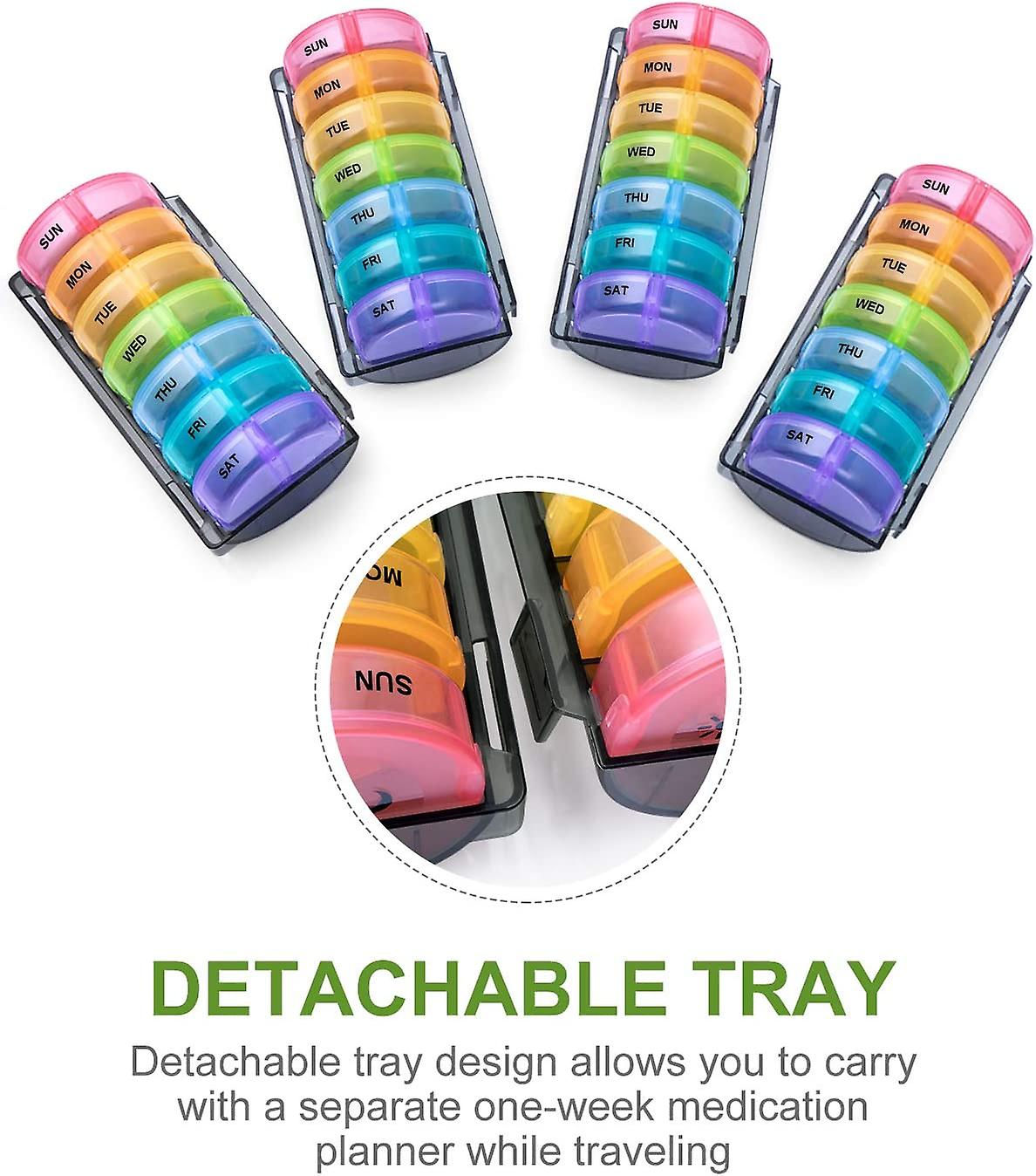 Extra Large Monthly Pill Organizer 2 Times A Day, XL One Month 28 Day ...