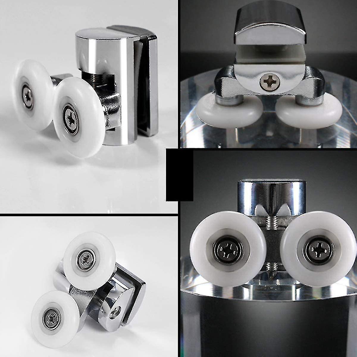 4pcs Shower Door Wheels 23mm Shower Door Rollers Heavy Duty Alloy Dual ...