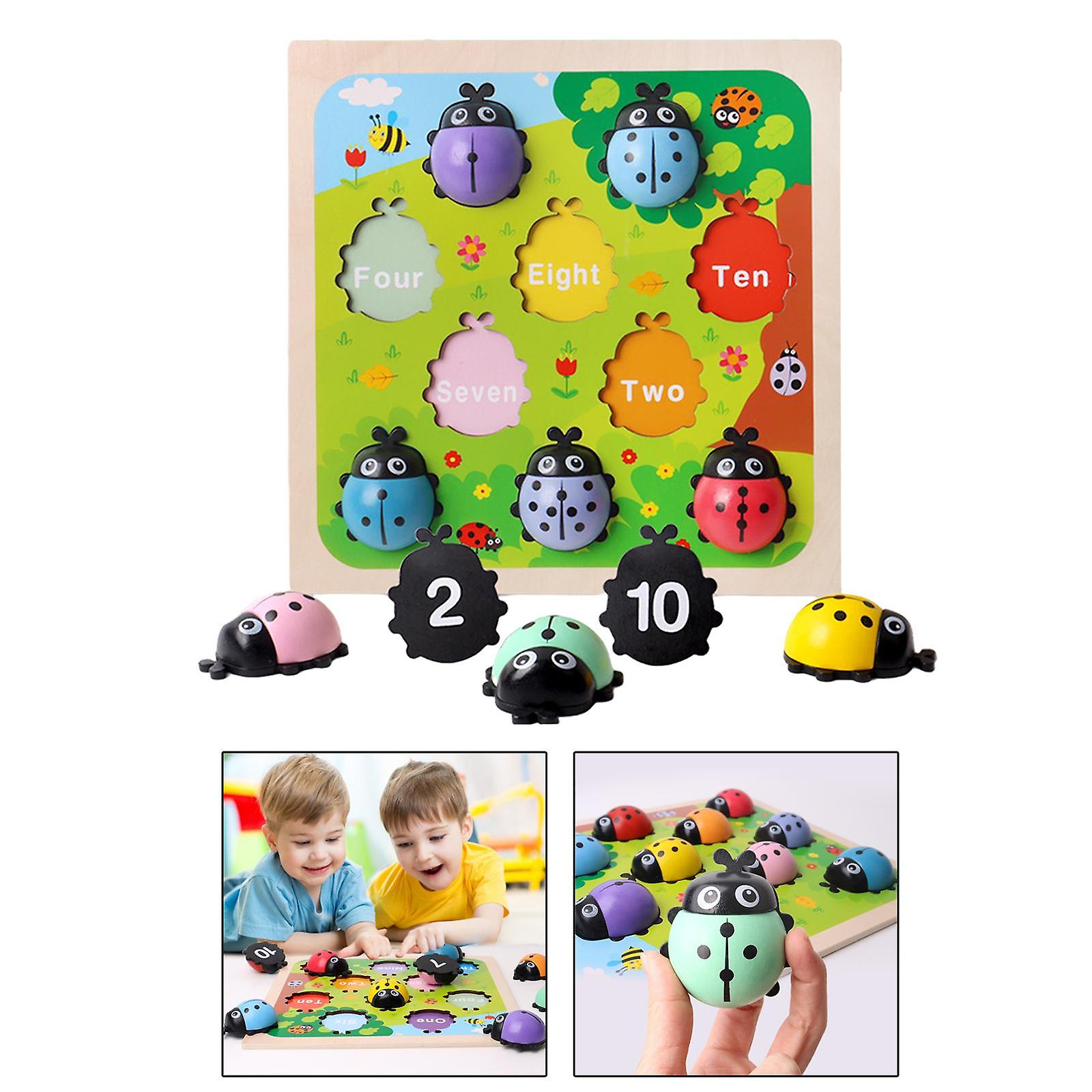 Wooden Toys Counting Beetle Number Learning Toy for Toddlers Children ...