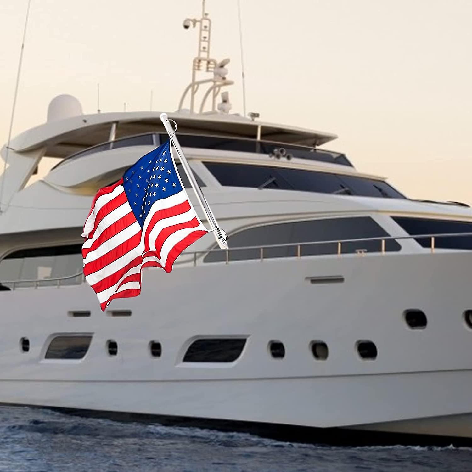 Marine Boat Flag Pole - Stainless Steel Yacht Flag Pole - Marine Flag ...