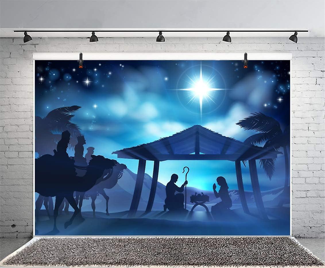 7x5ft Christmas Manger Nativity Scene Backdrop for Church Birth of ...