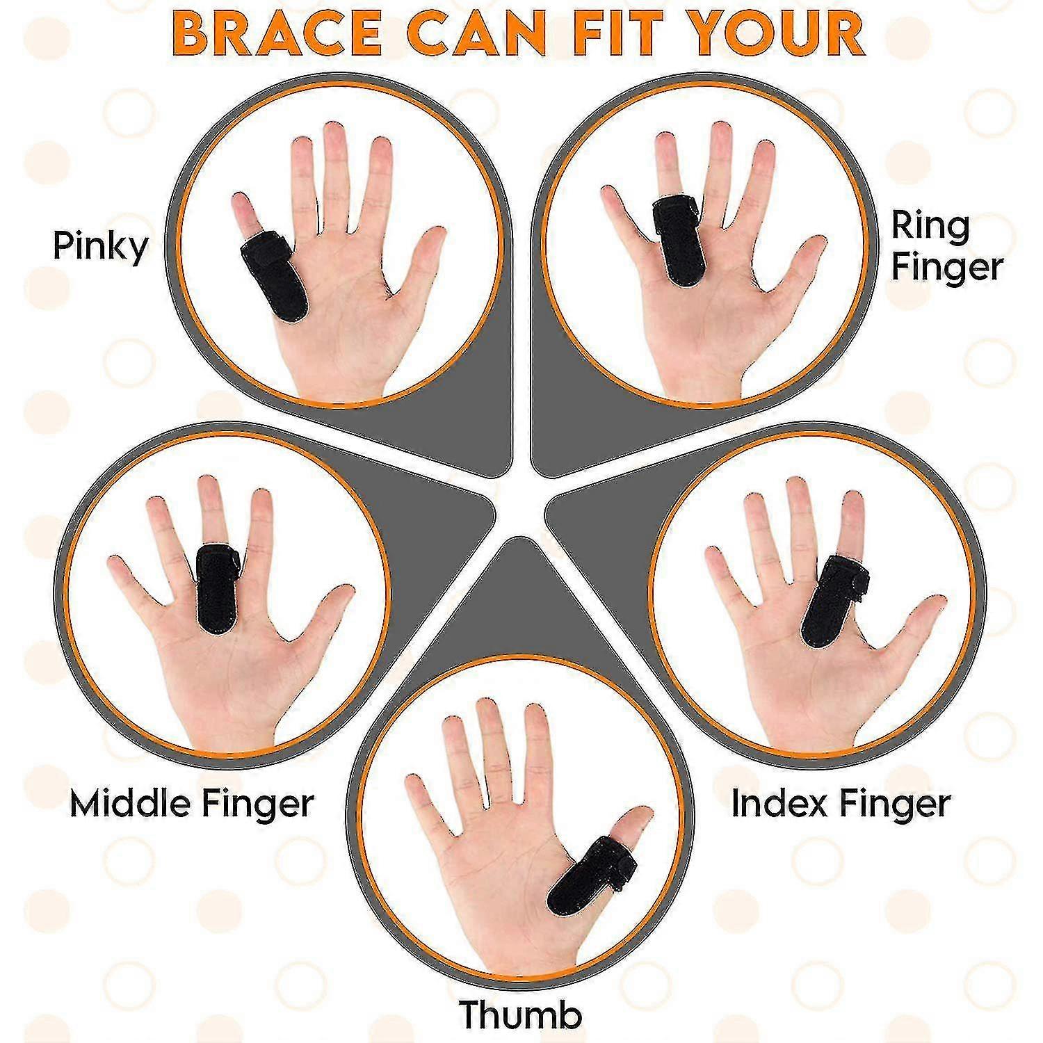 3 Pack Trigger Finger Splint - Support Brace For Middle, Ring, Index ...