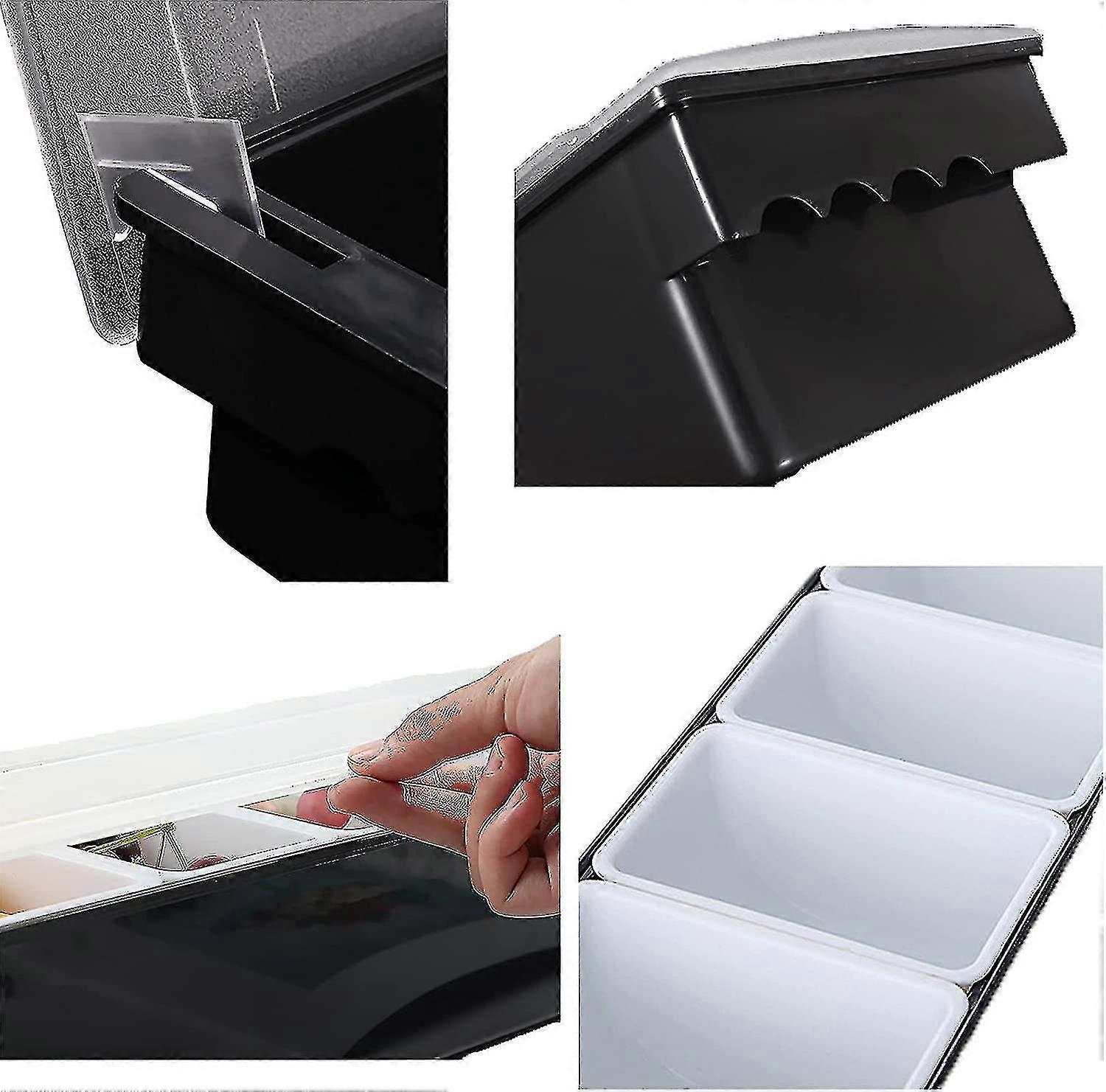 6 Compartment Trays Detachable Topping Station Plastic Pizza ...