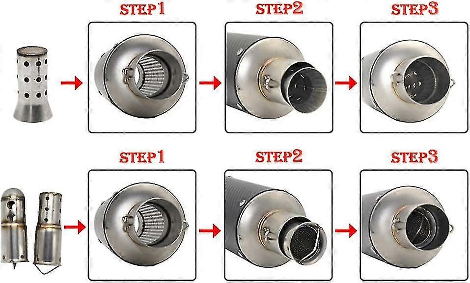 Exhaust Pipe Baffle Stainless Steel Universal Motorbike Exhaust Muffler ...