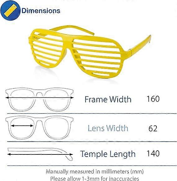 6PCS Neon Color Shutter Glasses 80s Fancy Dress Costume Accessories ...