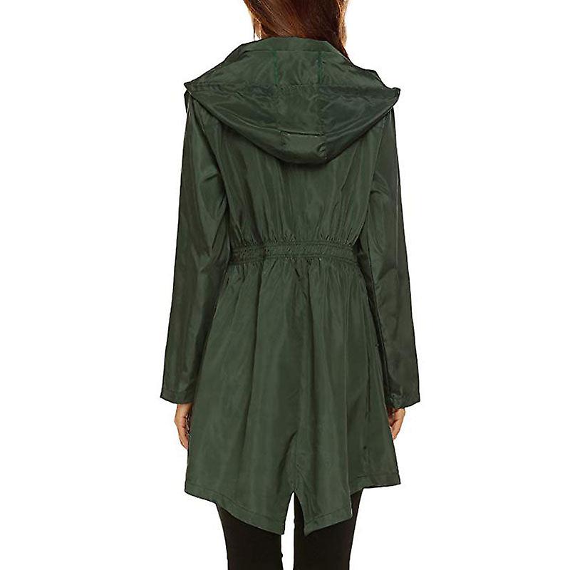 Women's long hooded raincoat poncho waterproof impermeable trench coats ...