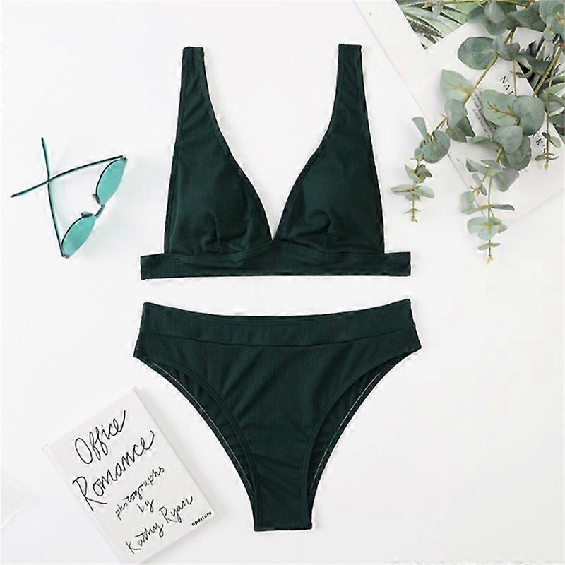 MIMIGO Women's Triangle High Leg Bikini Swimsuit Brazilian Cut Thong ...