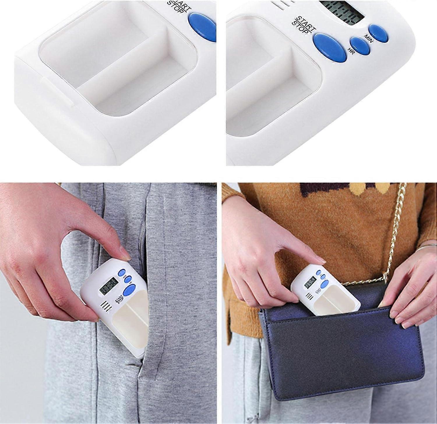 2 Huaxingda Pill Boxes,Portable Automatic Pill Box - Two Slots ...