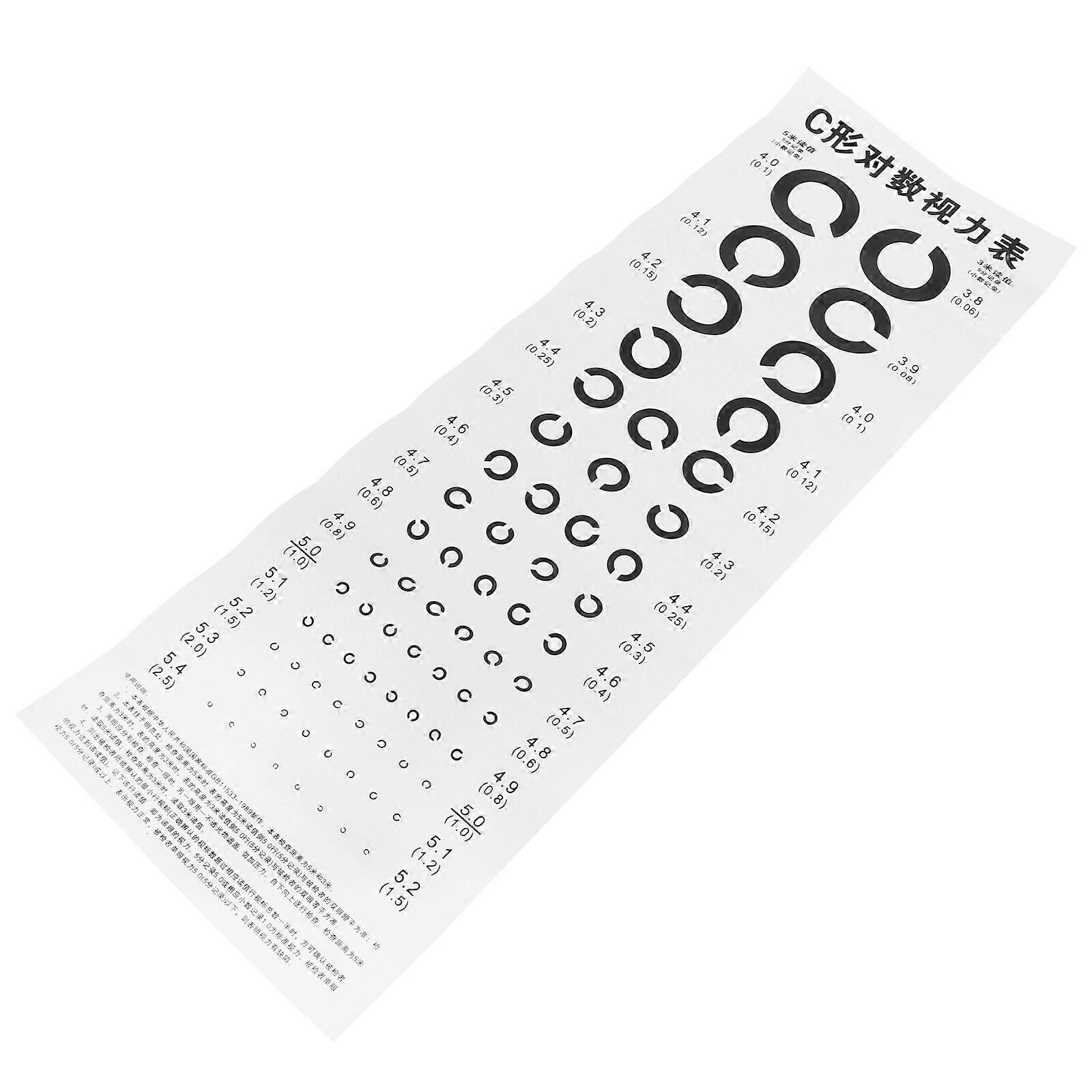1pc Visual Testing Chart Wall Visual Chart C-Type Eye Exam Chart for ...