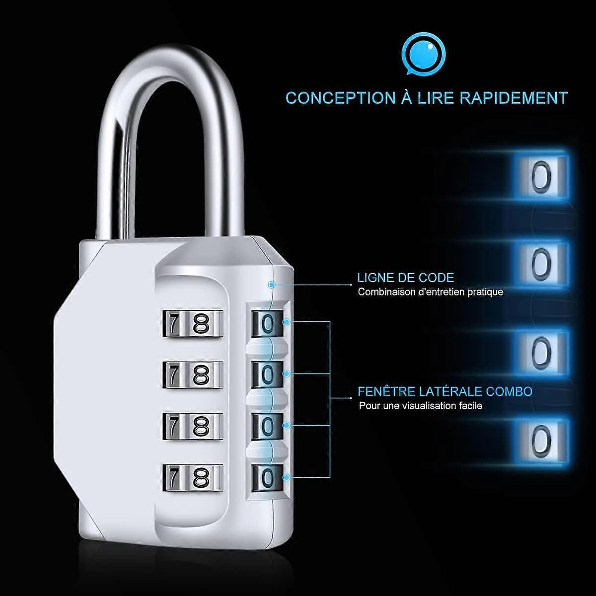 4-Digit Combination Padlock, Combination Lock Waterproof, Waterproof ...