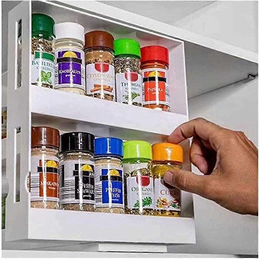 Seasoning Storage Holder, Two 2-Tiered Shelves, Seasoning Spice Jar ...