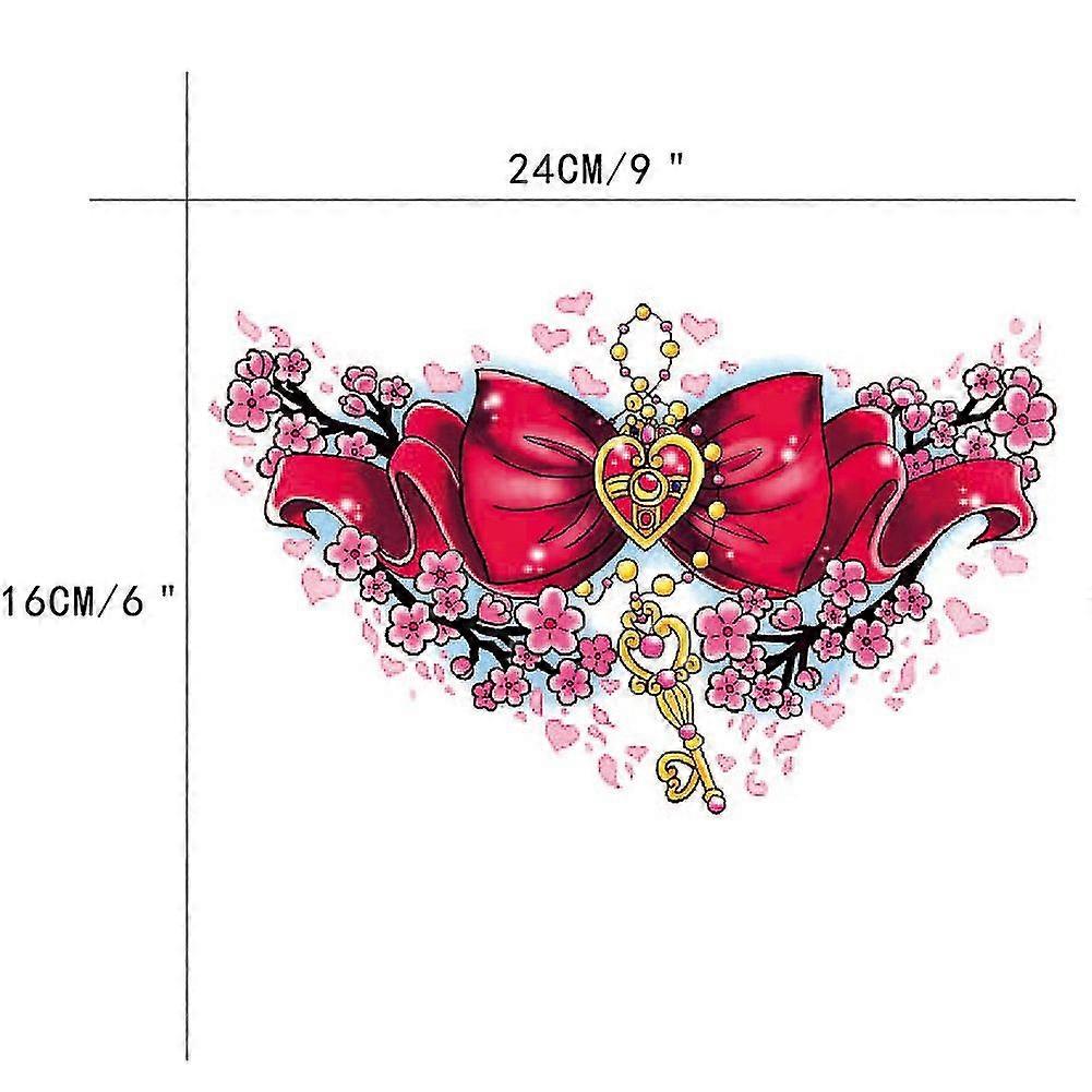 Beautiful Fake 3d Decal Temporary Tattoo For Women Bow Tie Key Design ...