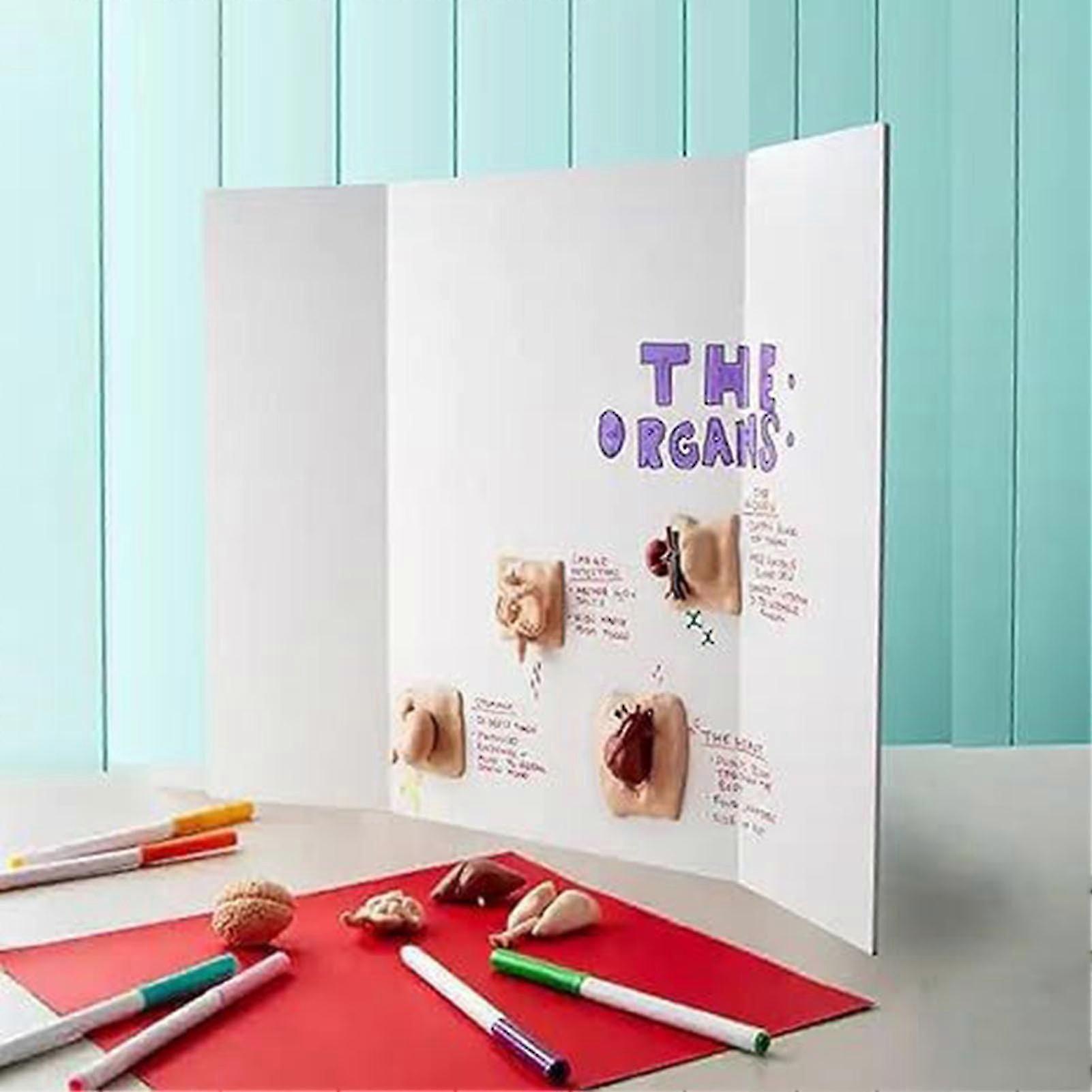 4Pcs Tri-Fold Poster Boards Small White Presentation Boards Corrugated ...