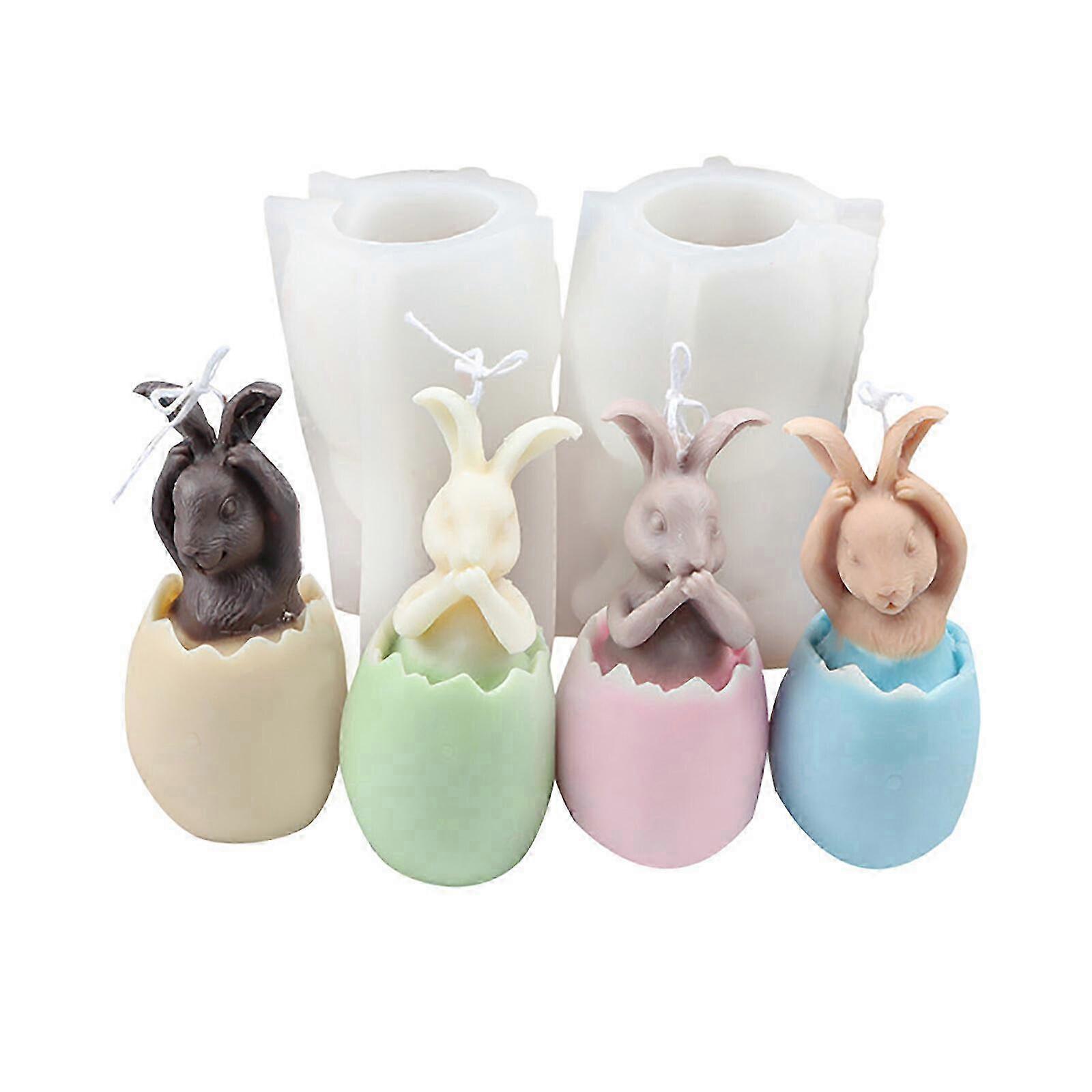 3D Rabbit Candle Mold Easter Supplies Unique Silicone White Creative ...