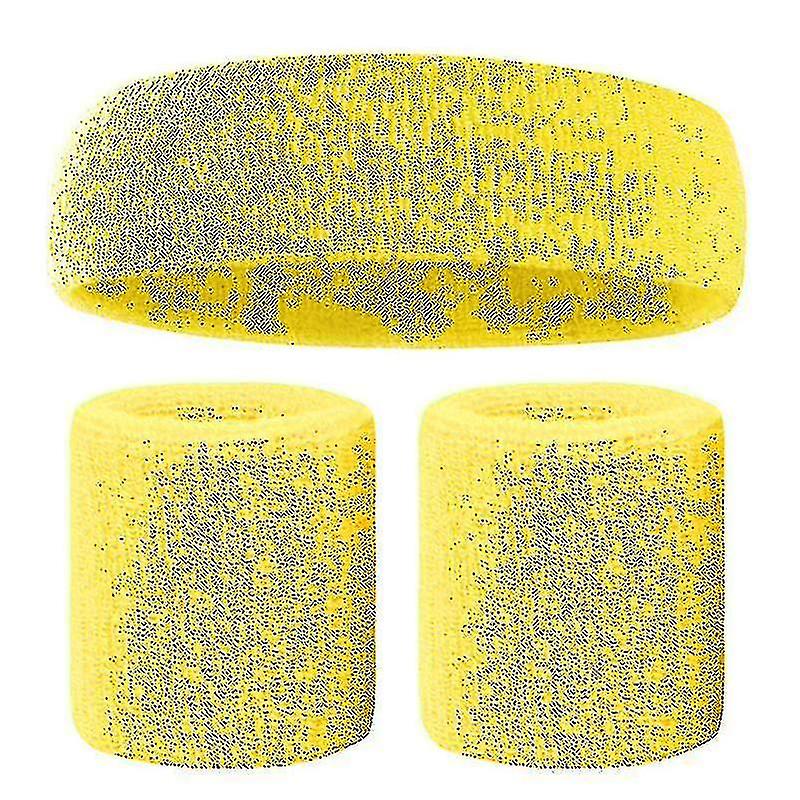 Sweatbands Set Colorful Headband Wristband Elastic Athletic Sweat ...