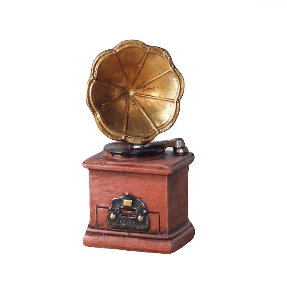 Retro Phonograph Typewriter Figurine Mini Sculpture Art Craft Table ...