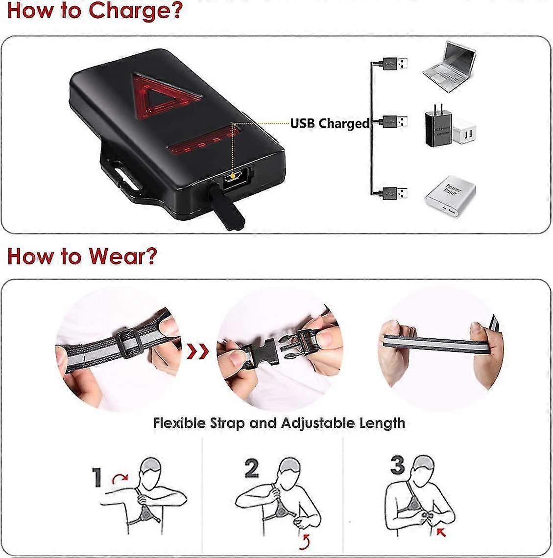 Outdoor Night Running Lights Led Chest Light Back Warning Light For ...