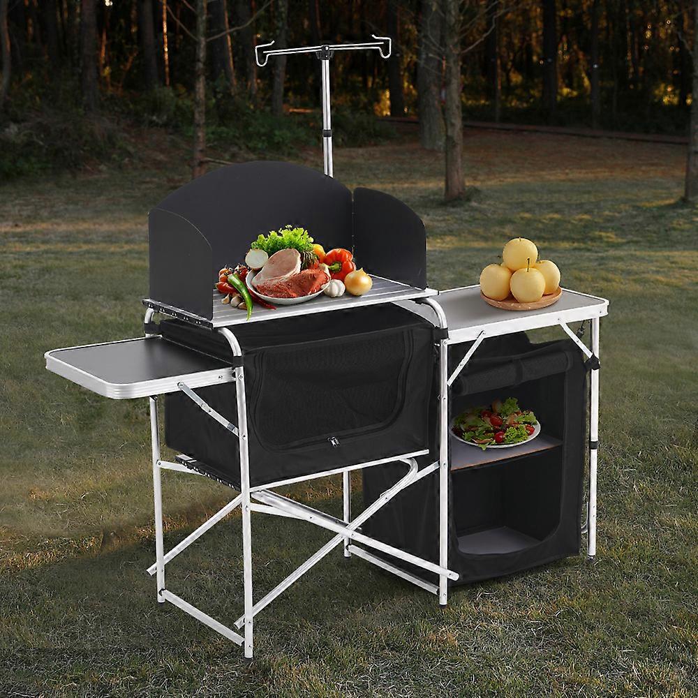 Livingandhome Aluminum Camp Kitchen with Zippered Storage and Camp ...