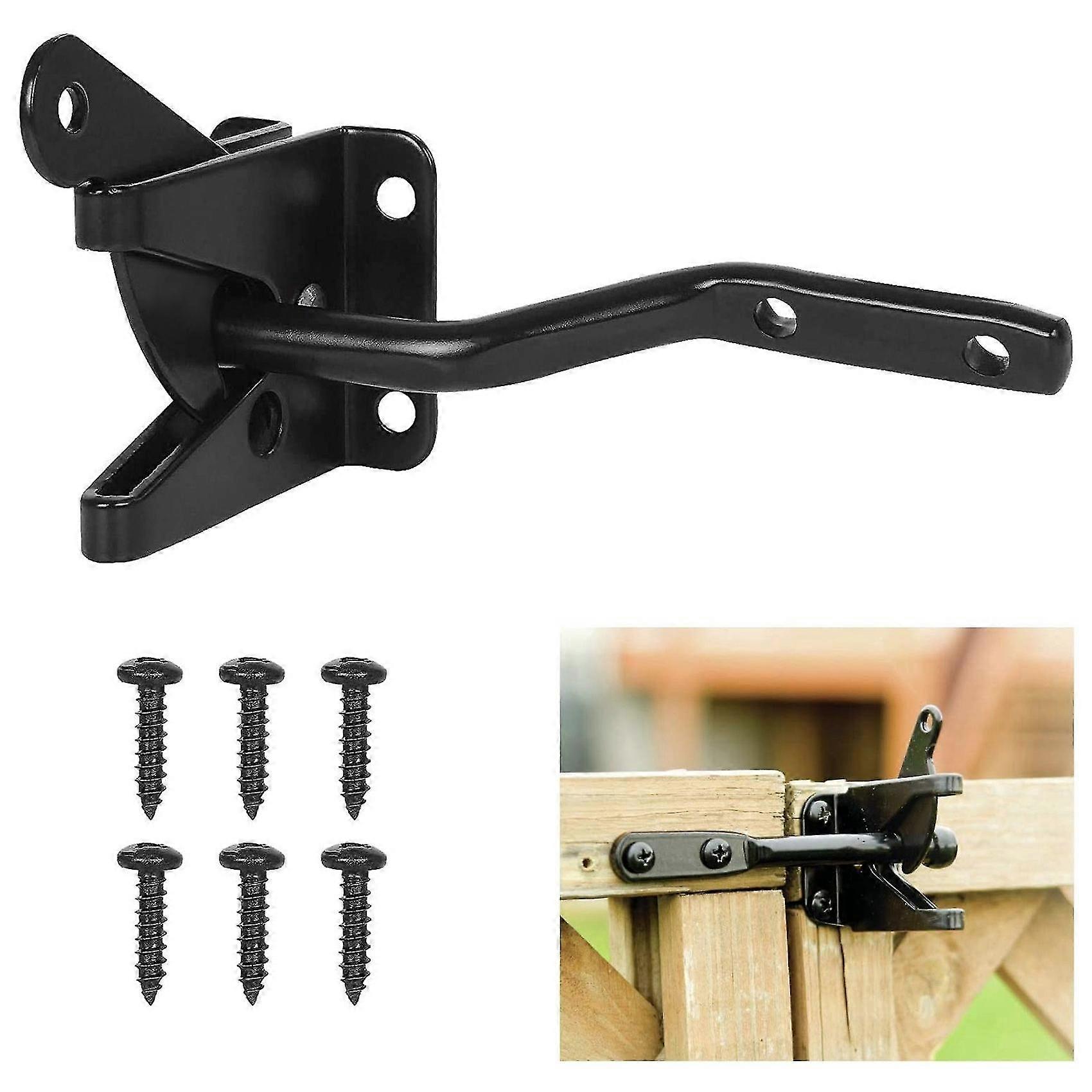 2pcs Self Locking Gate Latch Automatic Gravity Lever Fence Gate Lock ...