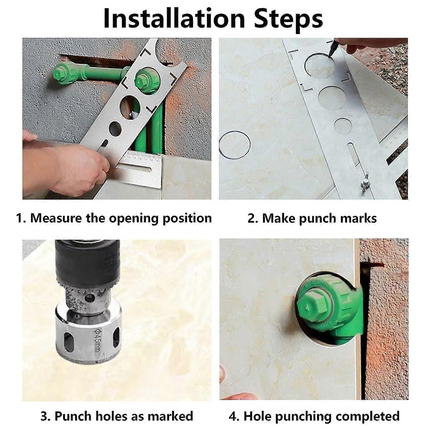 Adjustable Tile Hole Finder, Tile Angle Measuring Ruler Tile Angle ...
