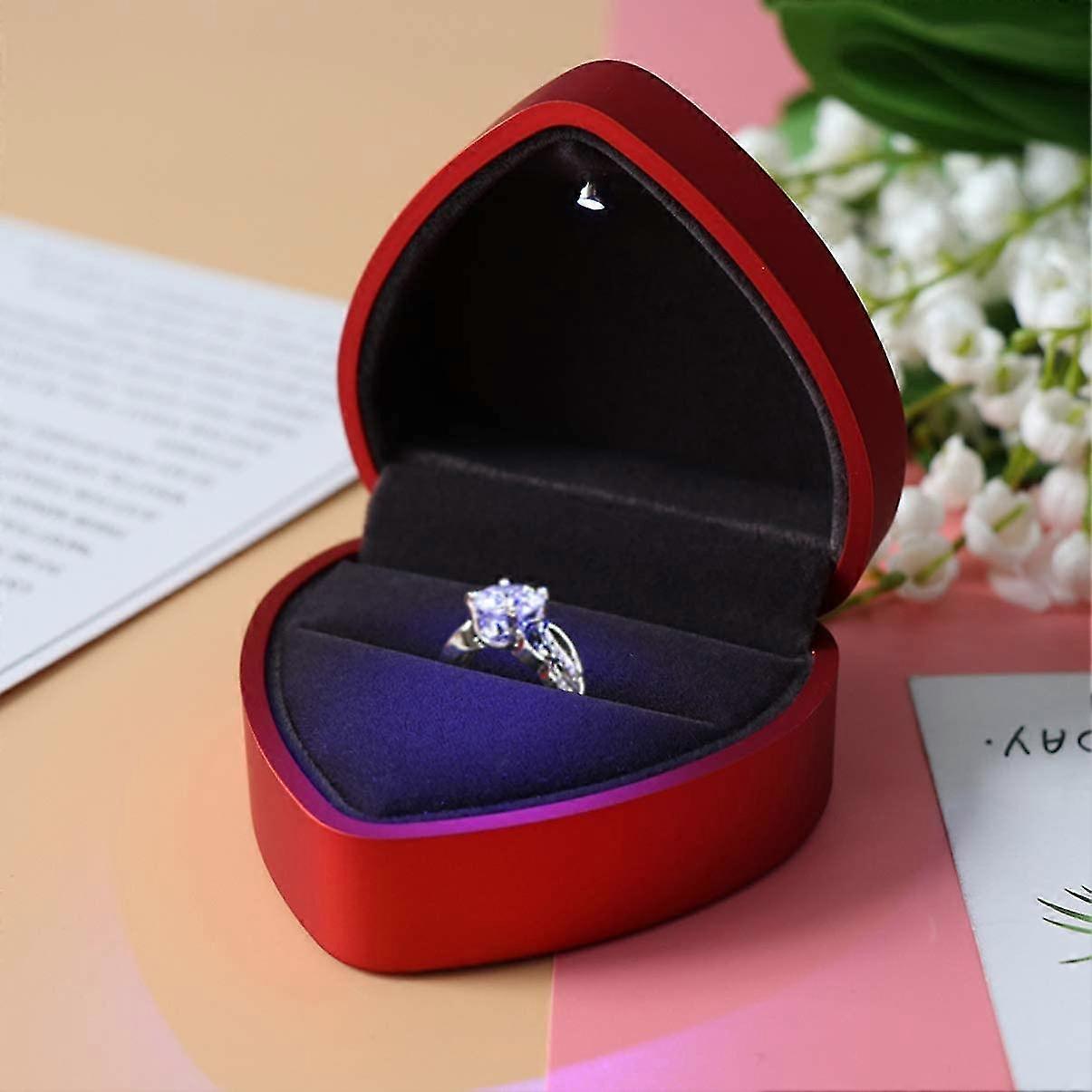 Led Ring Box Heart Shape Jewellery Box,led Ring Boxes For Engagement ...
