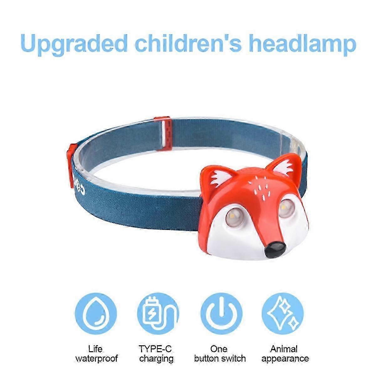 Outdoor Headlamp Headlights Lighting LED HeadLamp Type-C Charger Animal ...