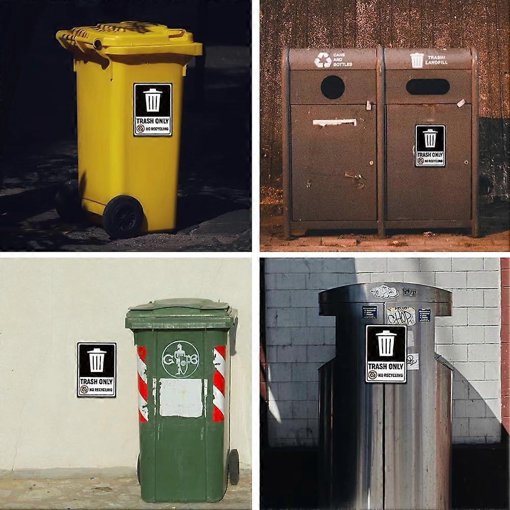 10Pcs Trash Only Adhesive Sign Sticker Trash Only Sign Recycling ...