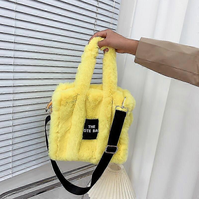 Luxury Designer Faux Fur Tote Bag for Women - Autumn Winter Plush ...