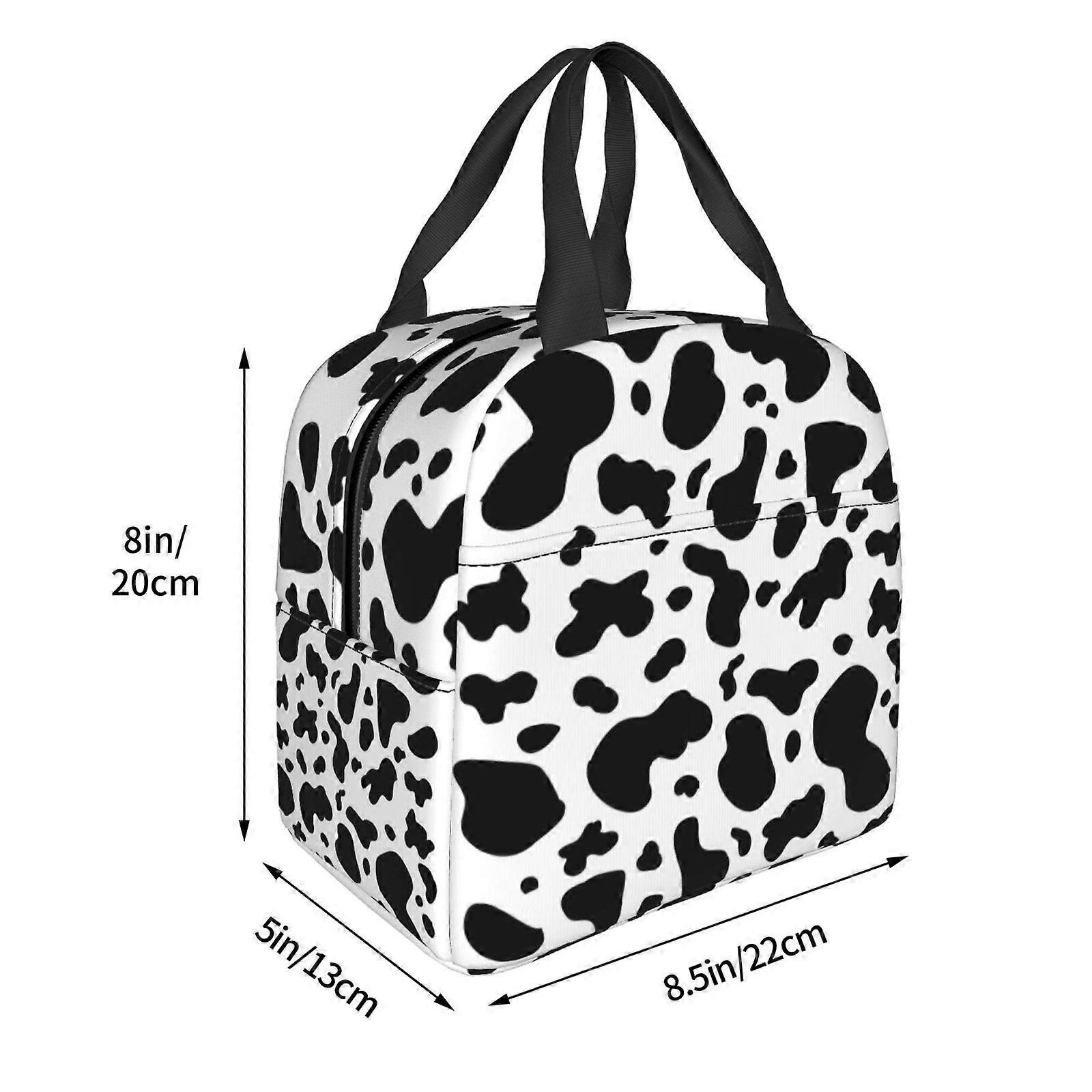 Cow Print Lunch Bag Reusable Insulated Lunch Box Kawaii Waterproof ...