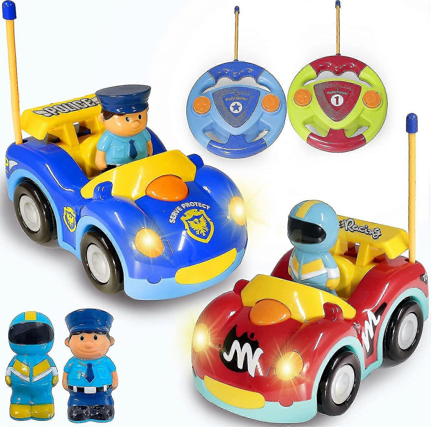 Exquisite Remote Control Cartoon Police Car And Race Car Rc Radio ...