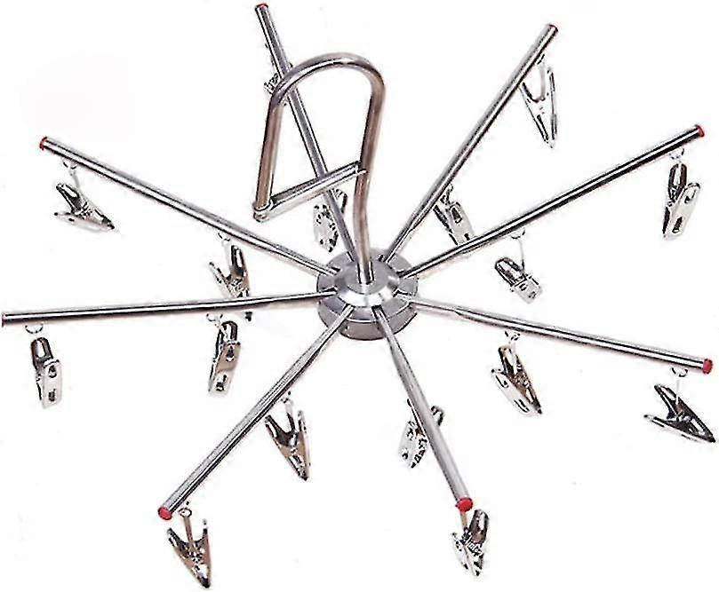 Stainless Steel Hanging Drying Rack Laundry Drip Hanger With 16 Clips ...