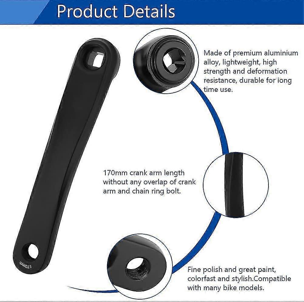 Universal 170mm Aluminum Alloy Left Single Chain Crank Arm Bicycle ...