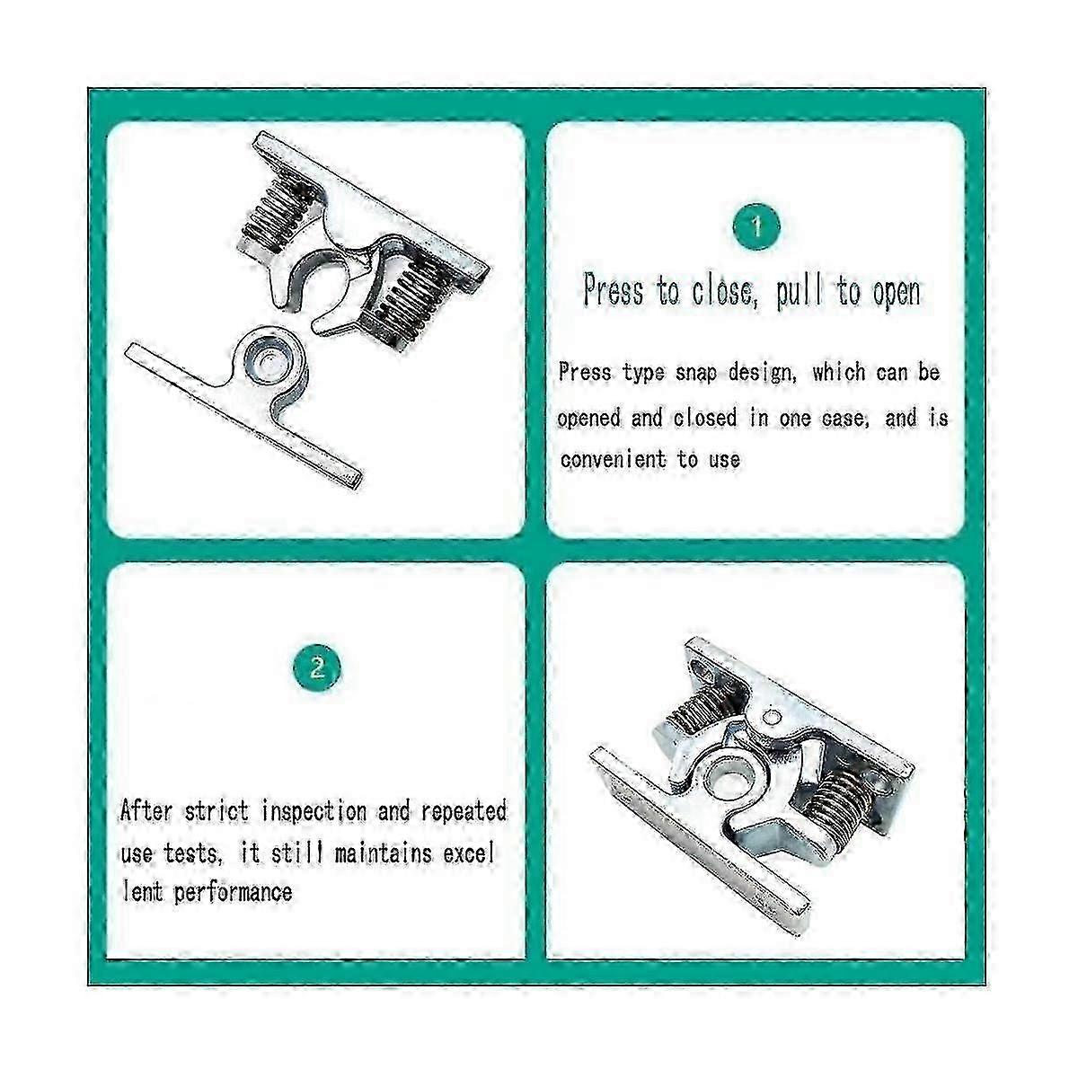 1Pcs Spring Loaded Door Easy Lock Stop Catch Release Clamp Double ...