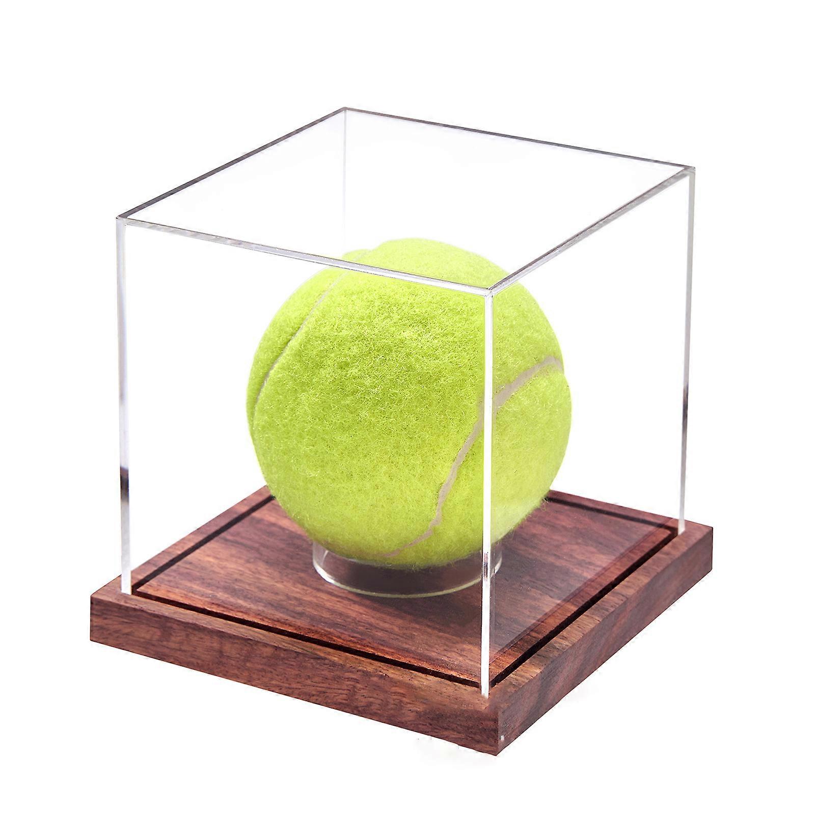 Baseball Display Case Acrylic Stand With Solid Wood Base Display Cubes ...